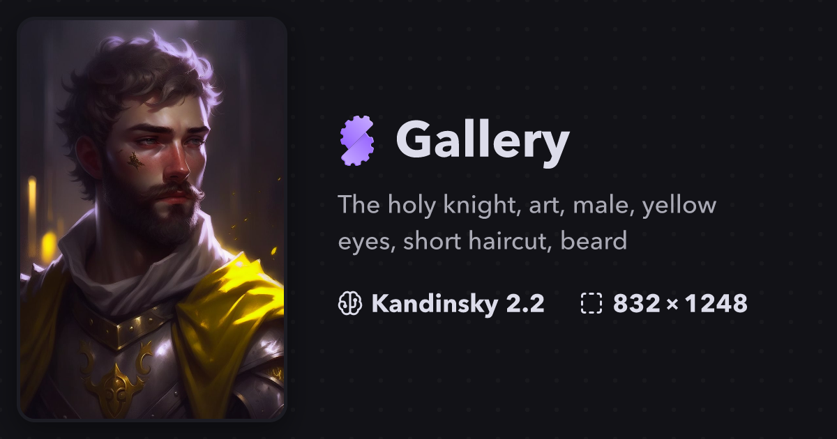 "The holy knight, art, male, yellow ey..." | Gallery | Stablecog