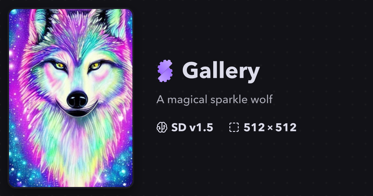 "A magical sparkle wolf" | Gallery | Stablecog