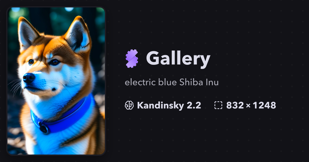 "electric blue Shiba Inu" | Gallery | Stablecog