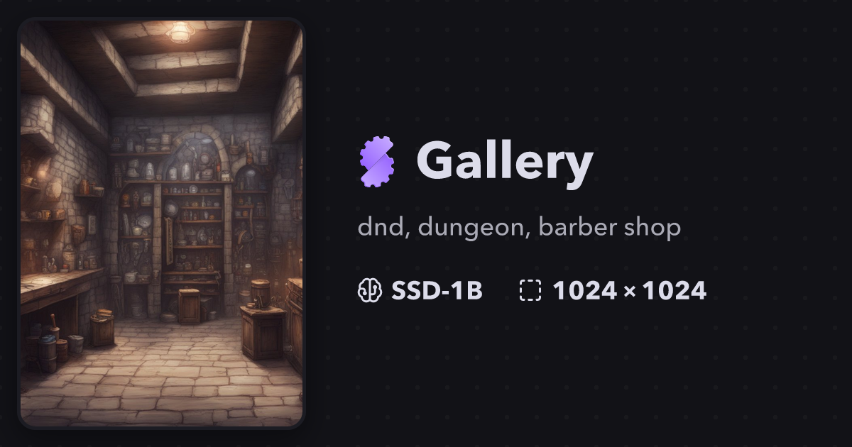 "dnd, dungeon, barber shop" | Gallery | Stablecog