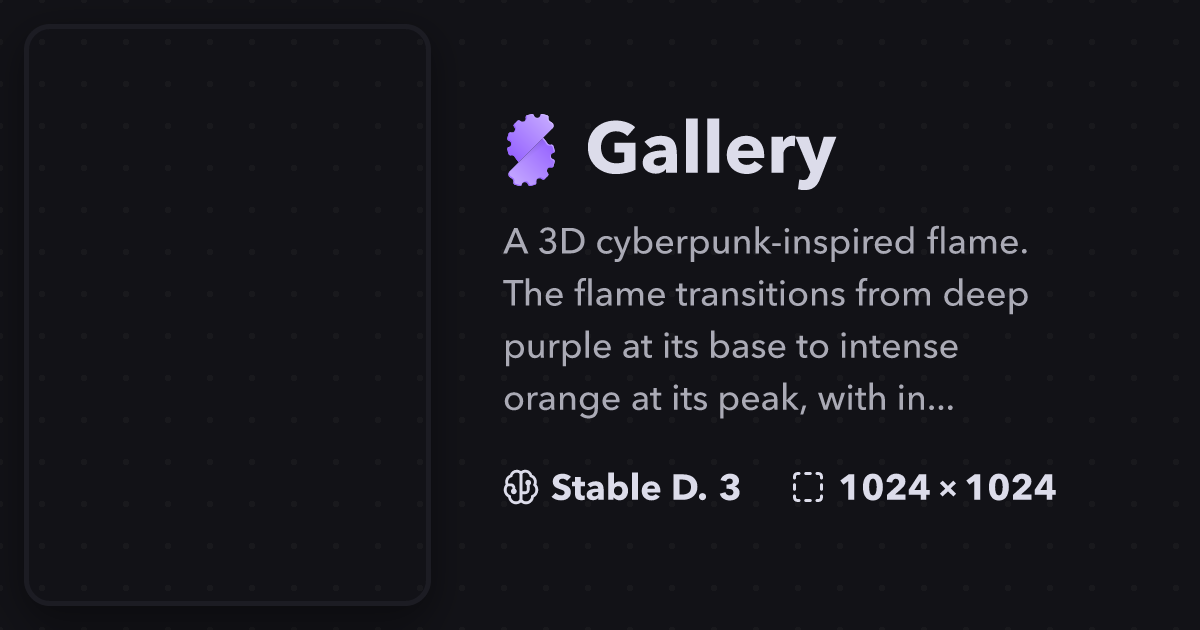 "A 3D cyberpunk-inspired flame. The fl..." | Gallery | Stablecog