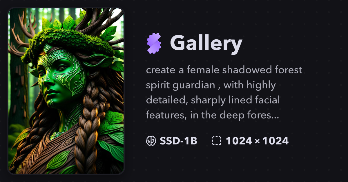 "create a female shadowed forest spiri..." | Gallery | Stablecog