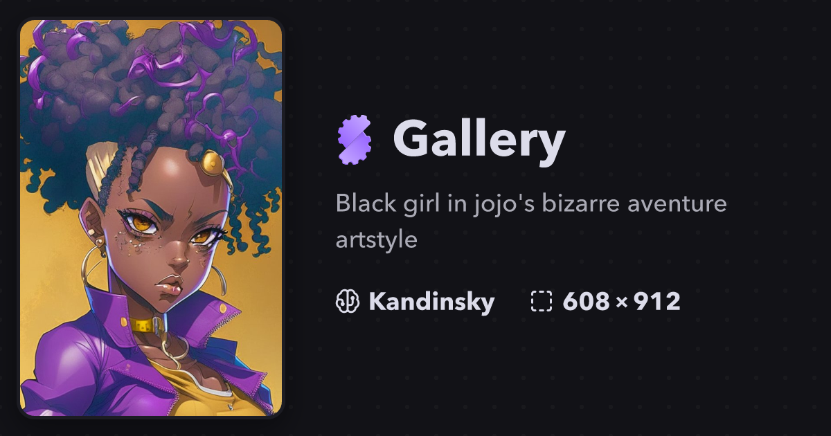 "Black girl in jojo's bizarre aventure..." | Gallery | Stablecog