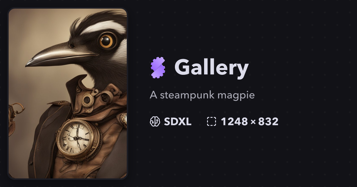 "A steampunk magpie" | Gallery | Stablecog