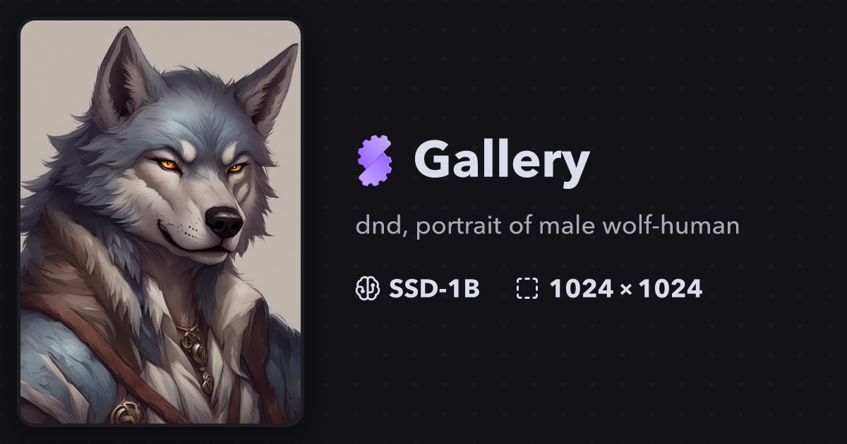 "dnd, portrait of male wolf-human" | Gallery | Stablecog