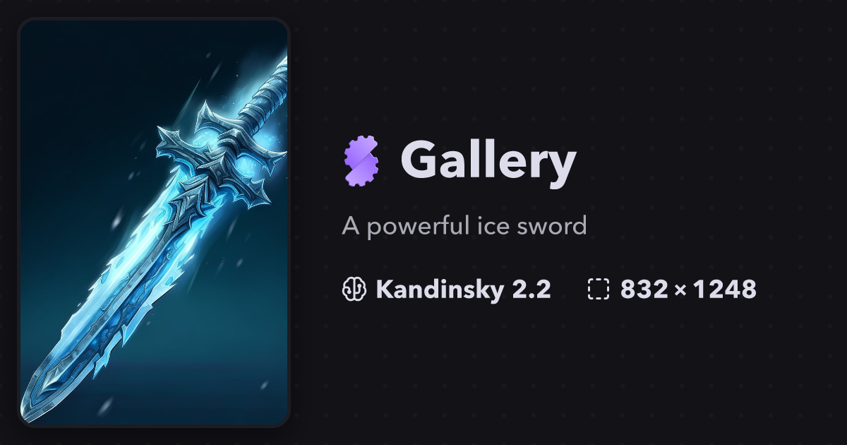 "A powerful ice sword" | Gallery | Stablecog