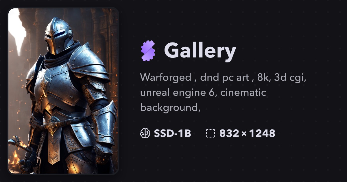 "Warforged , dnd pc art , 8k, 3d cgi, unr..." | Gallery | Stablecog
