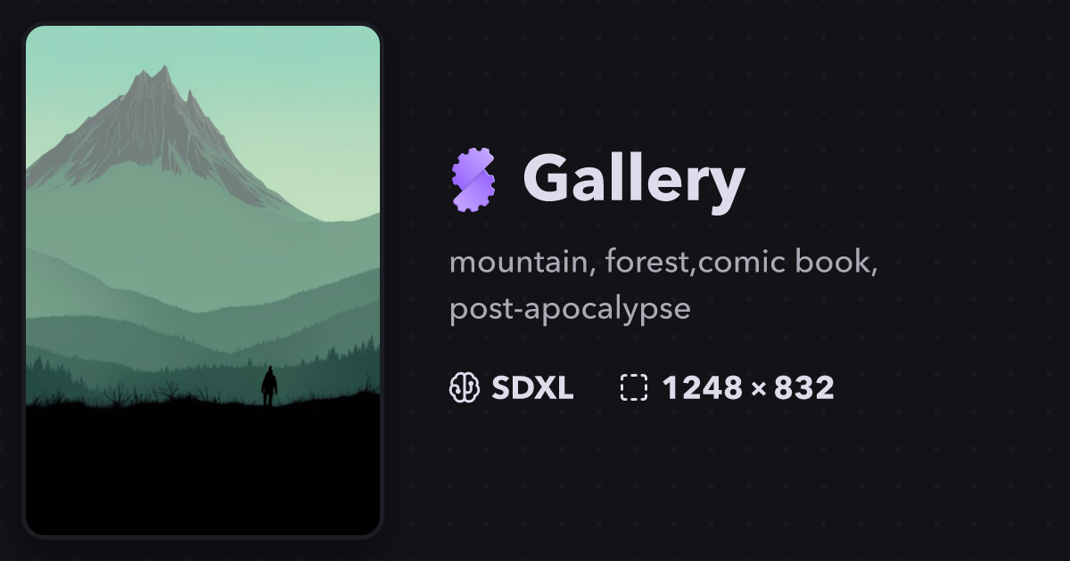 "mountain, forest,comic book, post-apo..." | Gallery | Stablecog