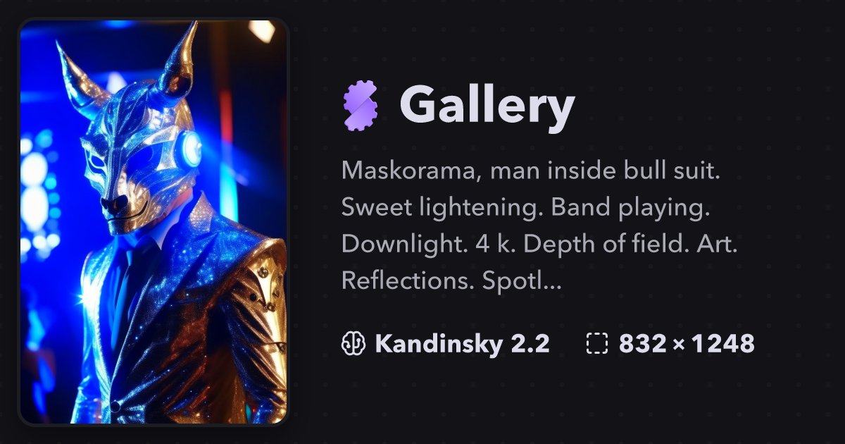 "Maskorama, man inside bull suit. Swee..." | Gallery | Stablecog