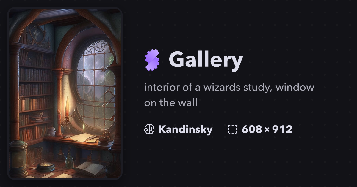 "interior of a wizards study, window o..." | Gallery | Stablecog