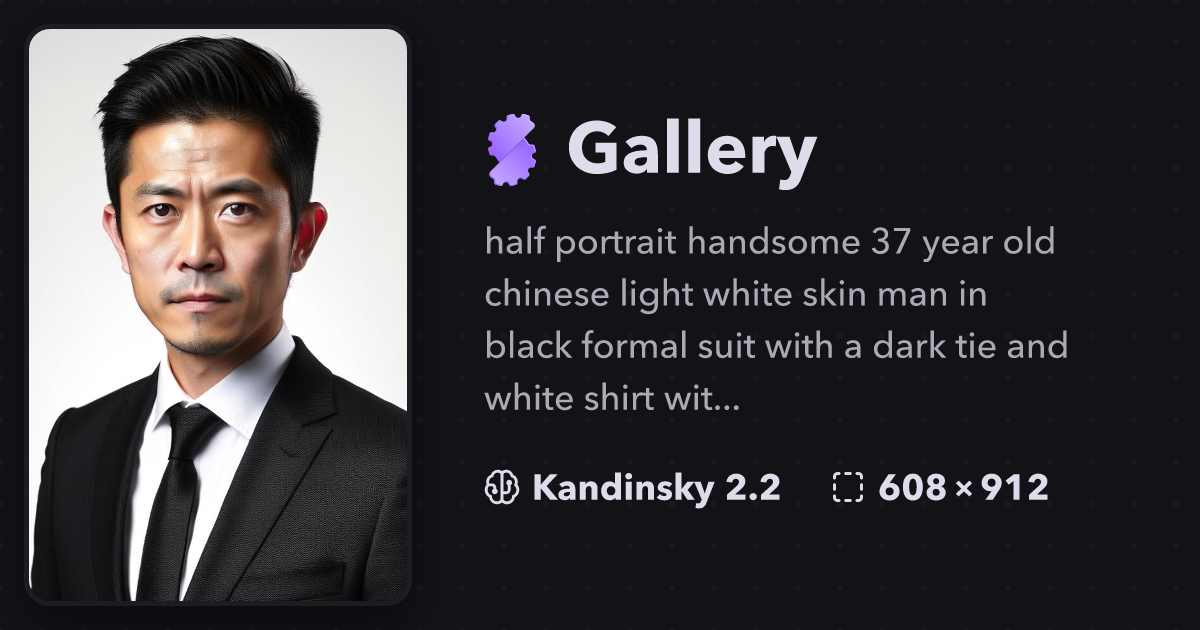 "half portrait handsome 37 year old ch..." | Gallery | Stablecog