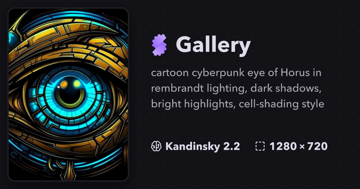 "cartoon cyberpunk eye of Horus in rem..." | Gallery | Stablecog