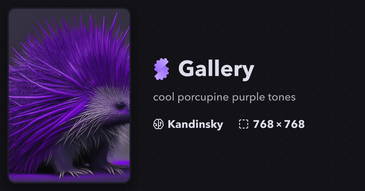 "cool porcupine purple tones" | Gallery | Stablecog