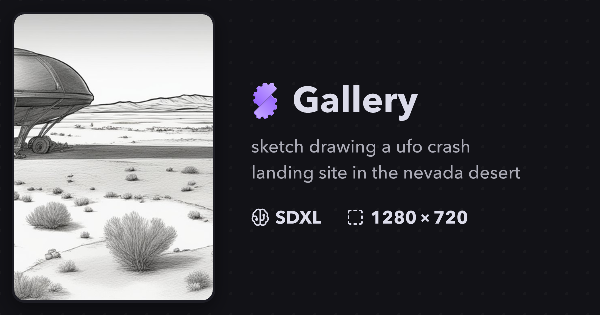 "sketch drawing a ufo crash landing si..." | Gallery | Stablecog