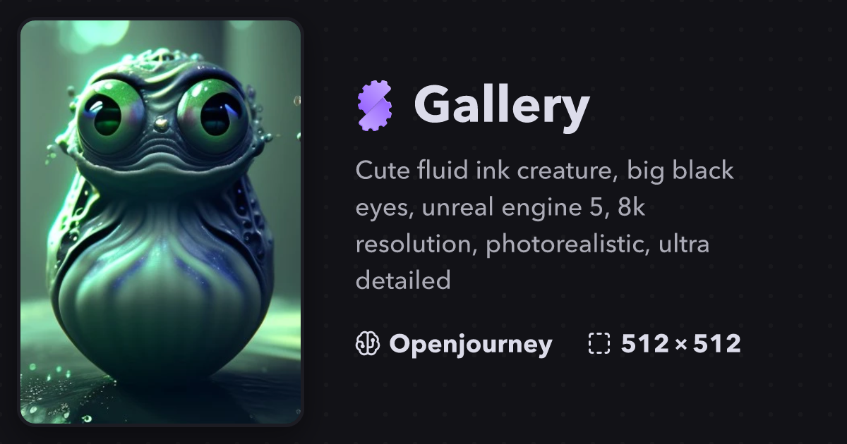"Cute fluid ink creature, big black ey..." | Gallery | Stablecog