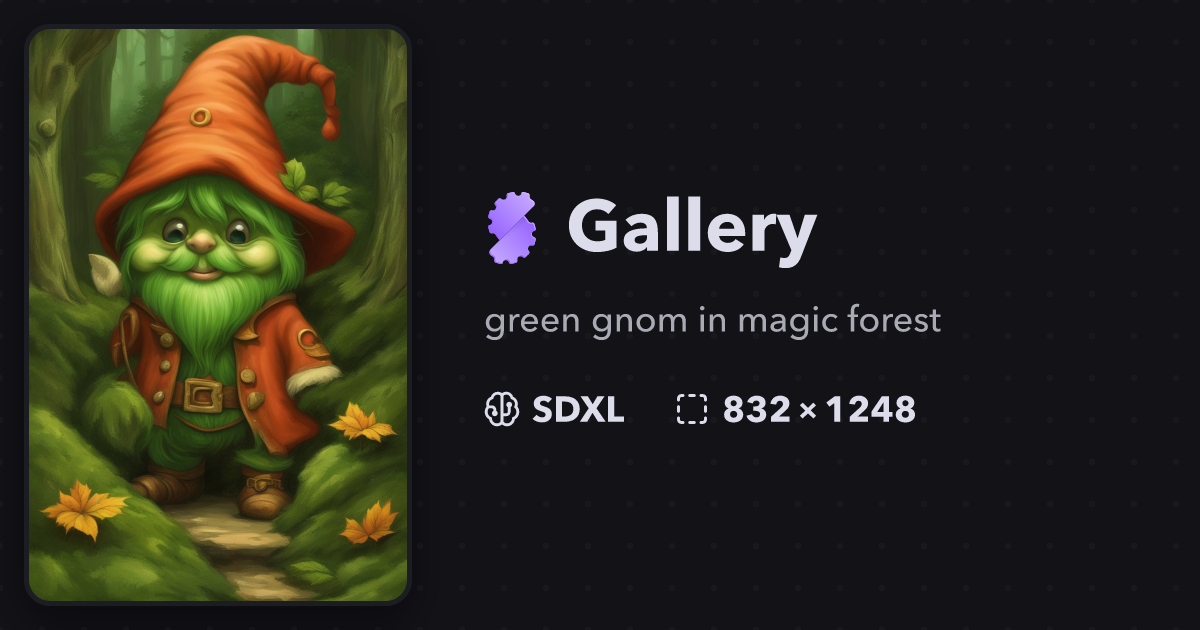 "green gnom in magic forest" | Gallery | Stablecog