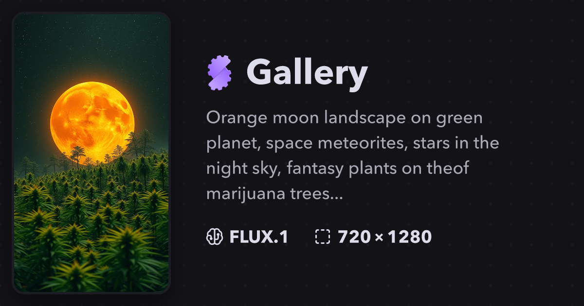 "Orange moon landscape on green planet..." | Gallery | Stablecog