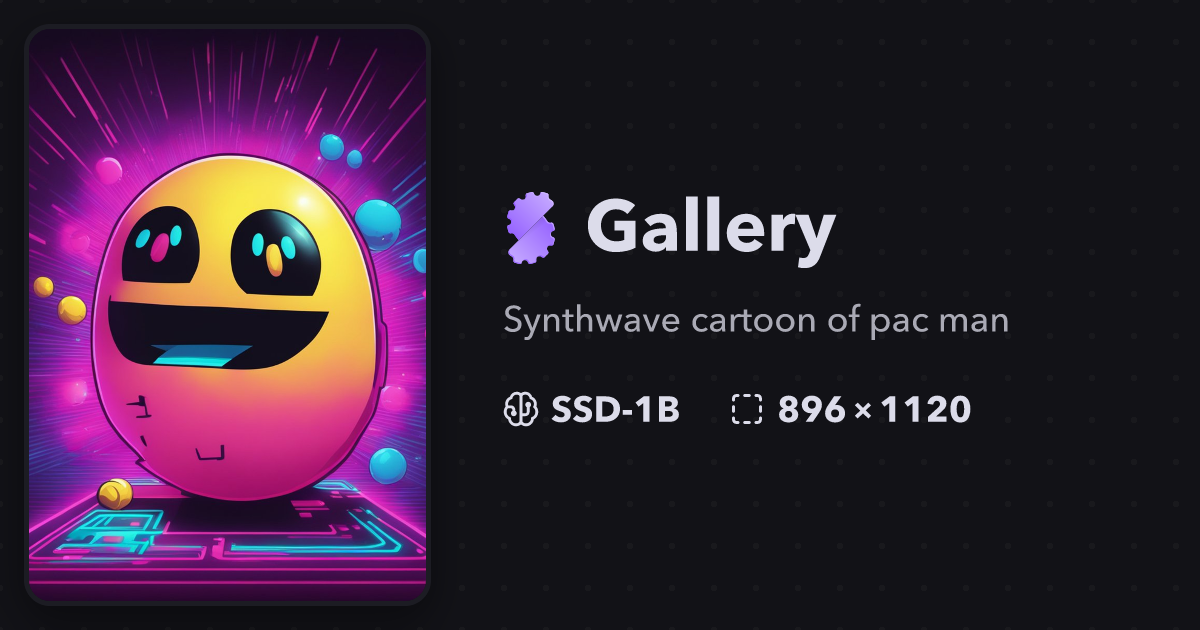 "Synthwave cartoon of pac man" | Gallery | Stablecog
