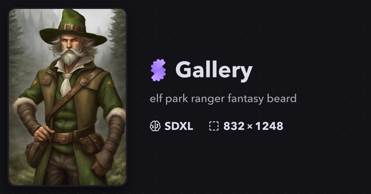 "elf park ranger fantasy beard" | Gallery | Stablecog
