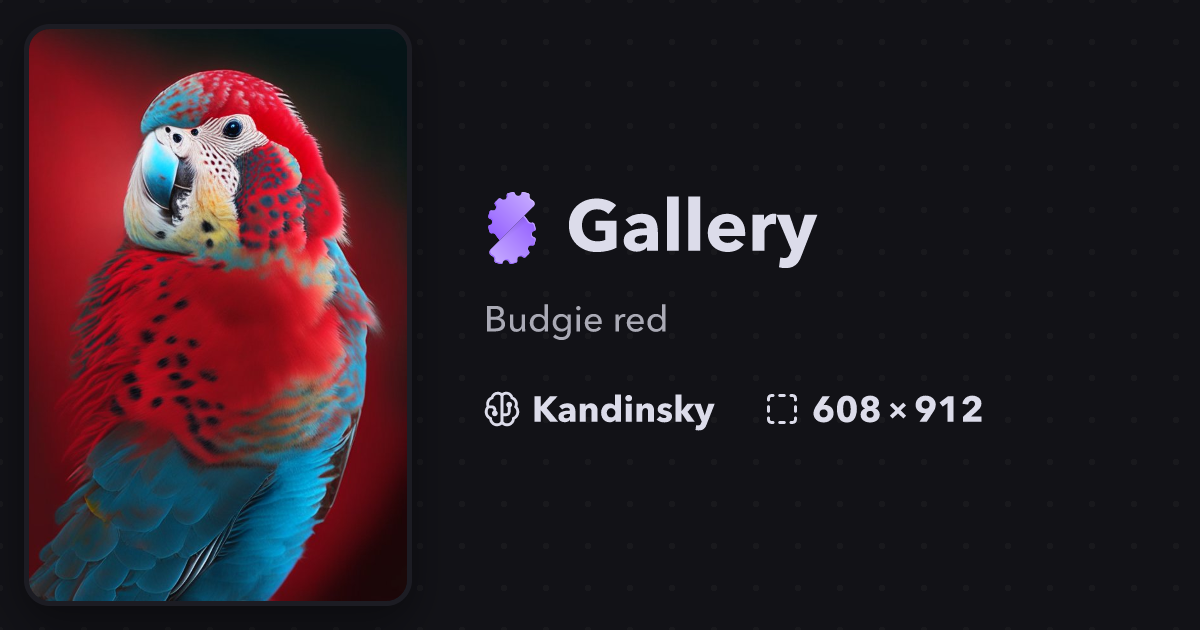 "Budgie red" | Gallery | Stablecog