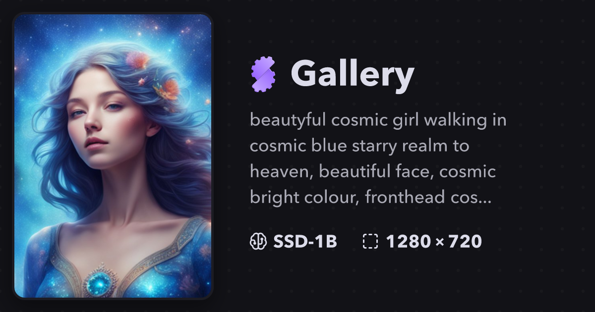 "beautyful cosmic girl walking in cosm..." | Gallery | Stablecog