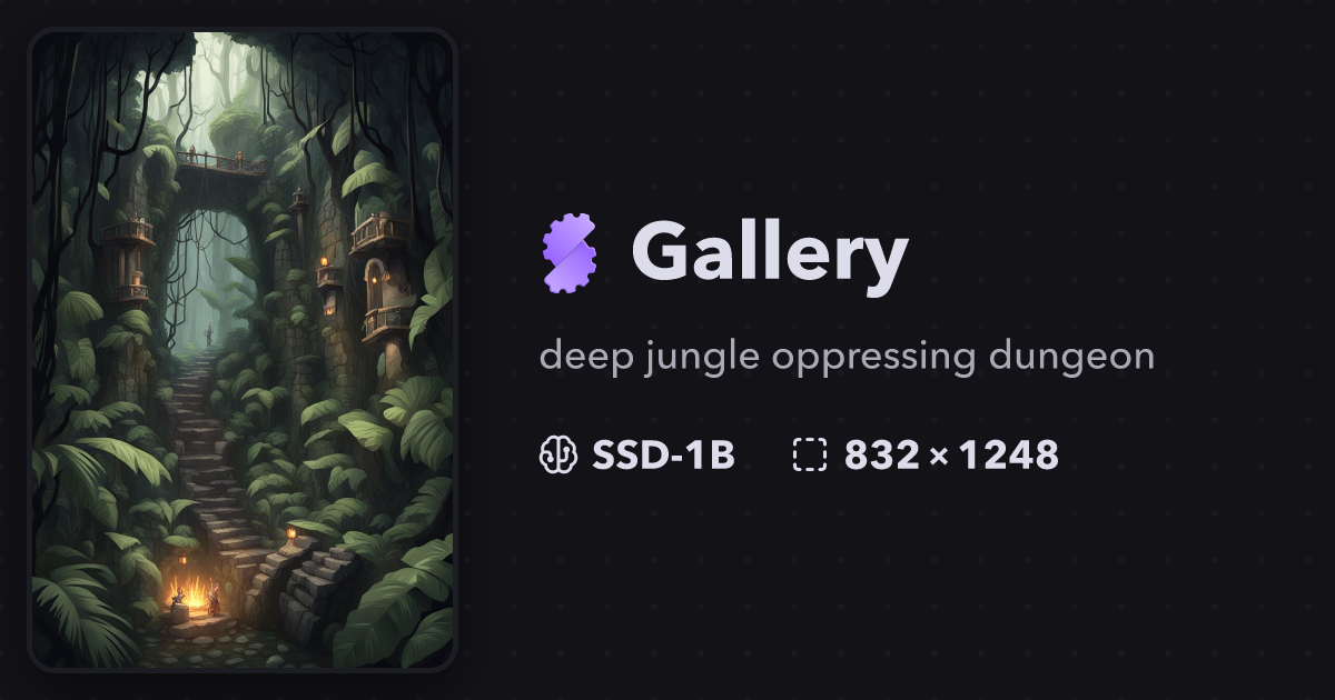 "deep jungle oppressing dungeon" | Gallery | Stablecog