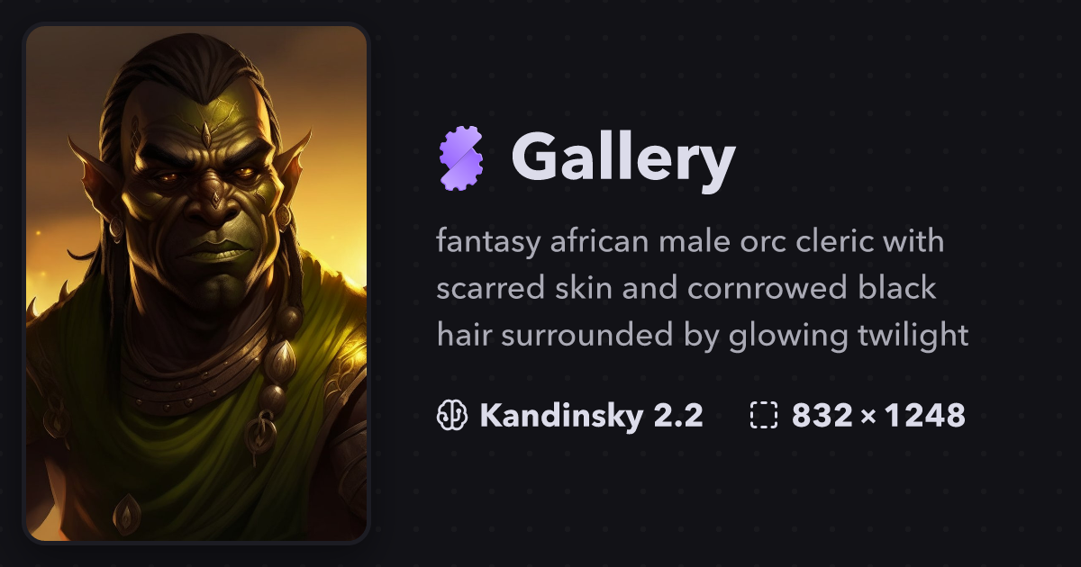 "fantasy african male orc cleric with ..." | Gallery | Stablecog