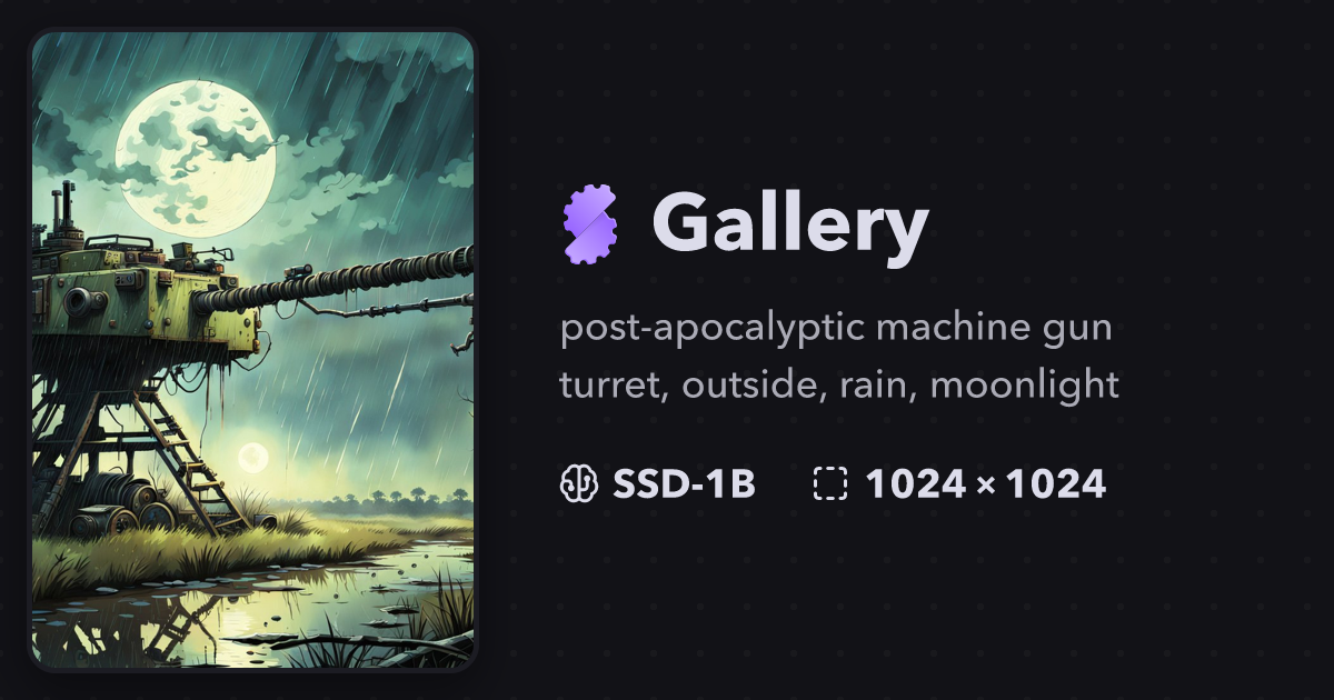 "post-apocalyptic machine gun turret, ..." | Gallery | Stablecog