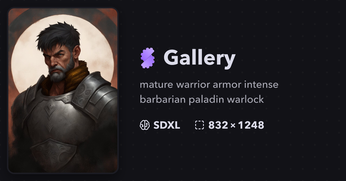 "mature warrior armor intense barbaria..." | Gallery | Stablecog