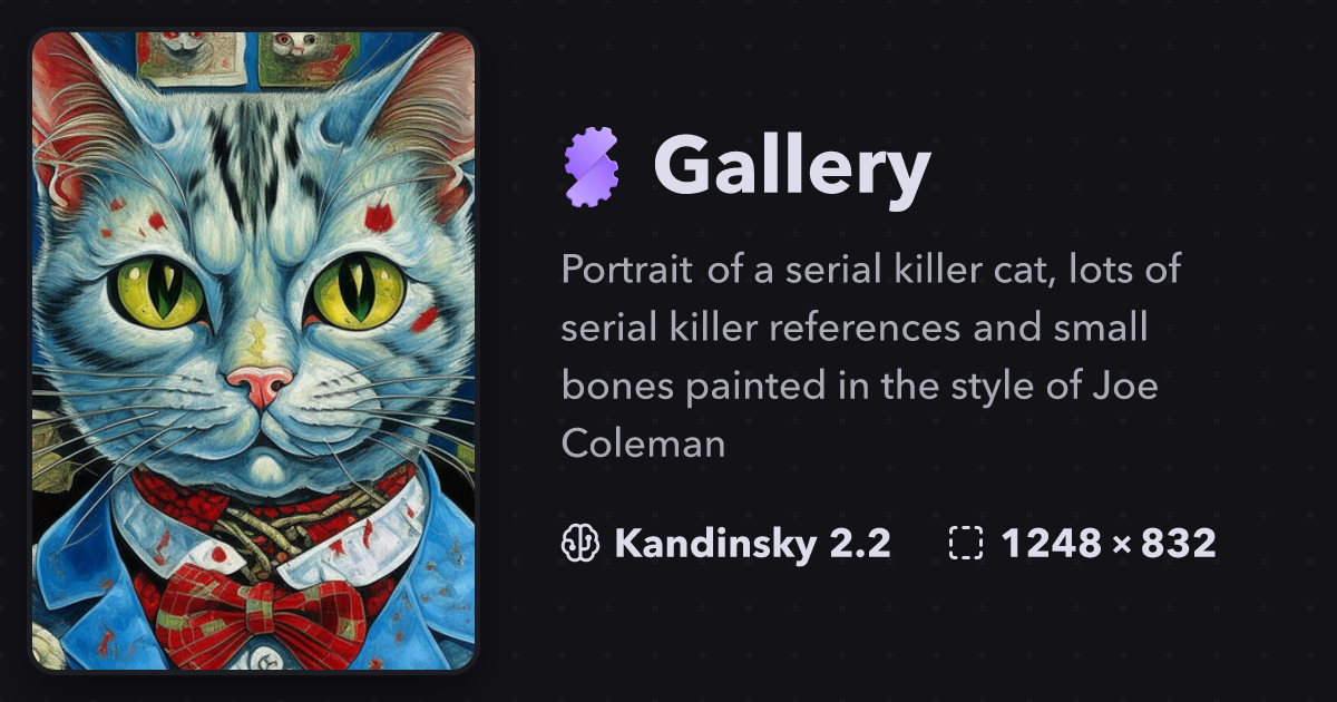 "Portrait of a serial killer cat, lots..." | Gallery | Stablecog