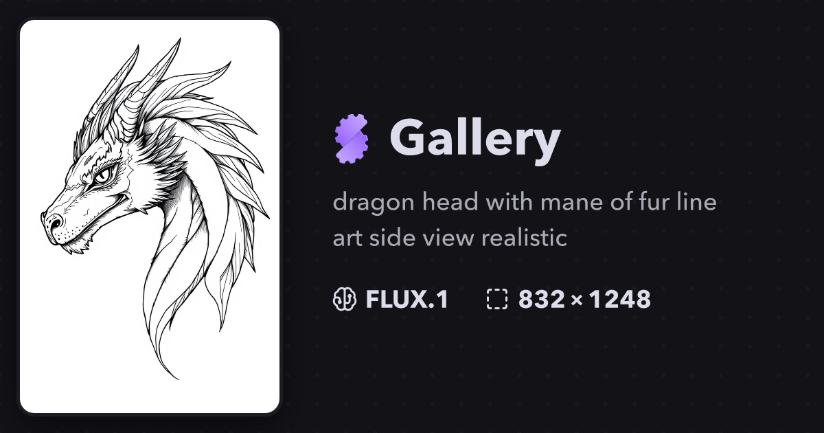 "dragon head with mane of fur line art..." | Gallery | Stablecog
