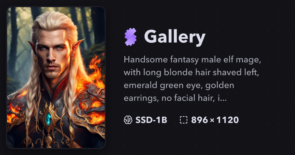 "Handsome fantasy male elf mage, with ..." | Gallery | Stablecog