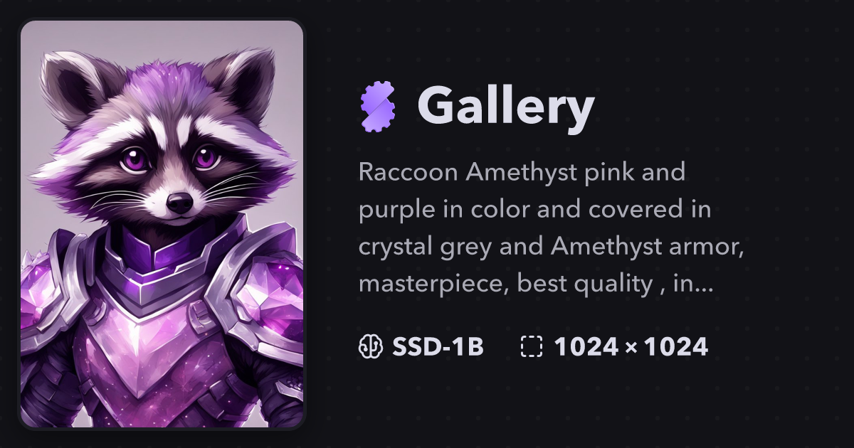 "Raccoon Amethyst pink and purple in c..." | Gallery | Stablecog