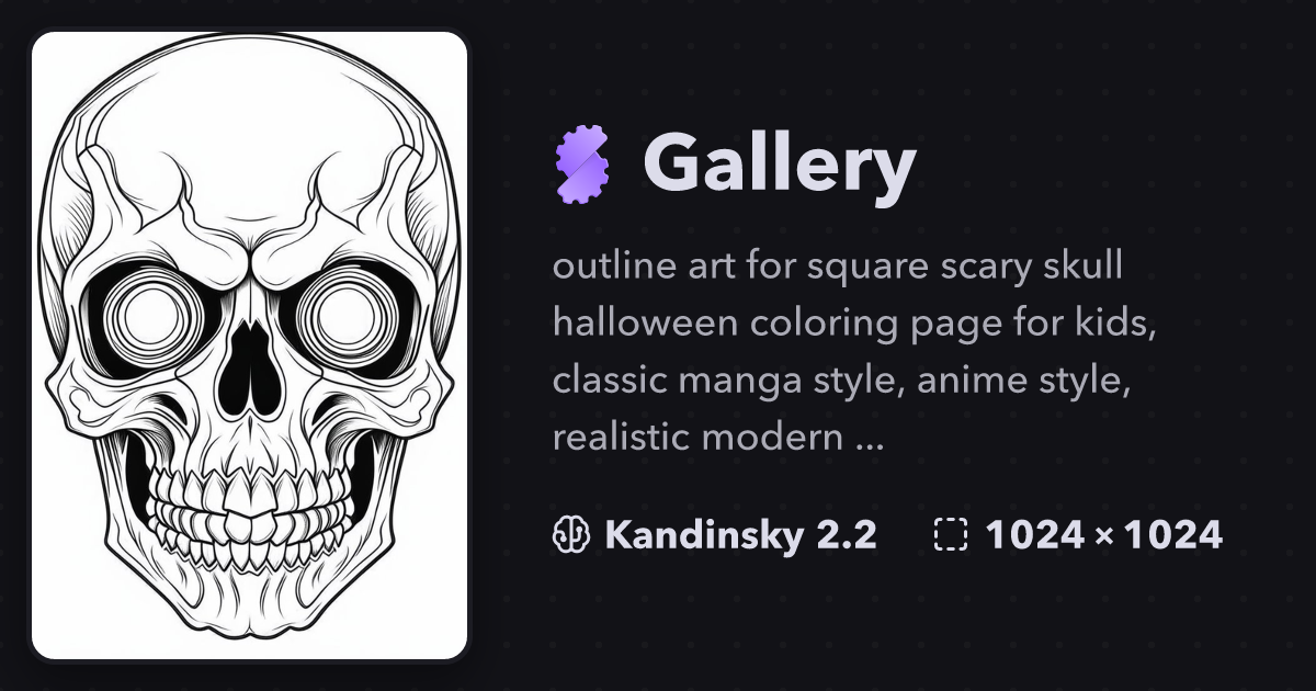 "outline art for square scary skull ha..." | Gallery | Stablecog