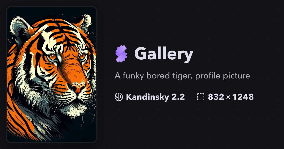 "A funky bored tiger, profile picture" | Gallery | Stablecog