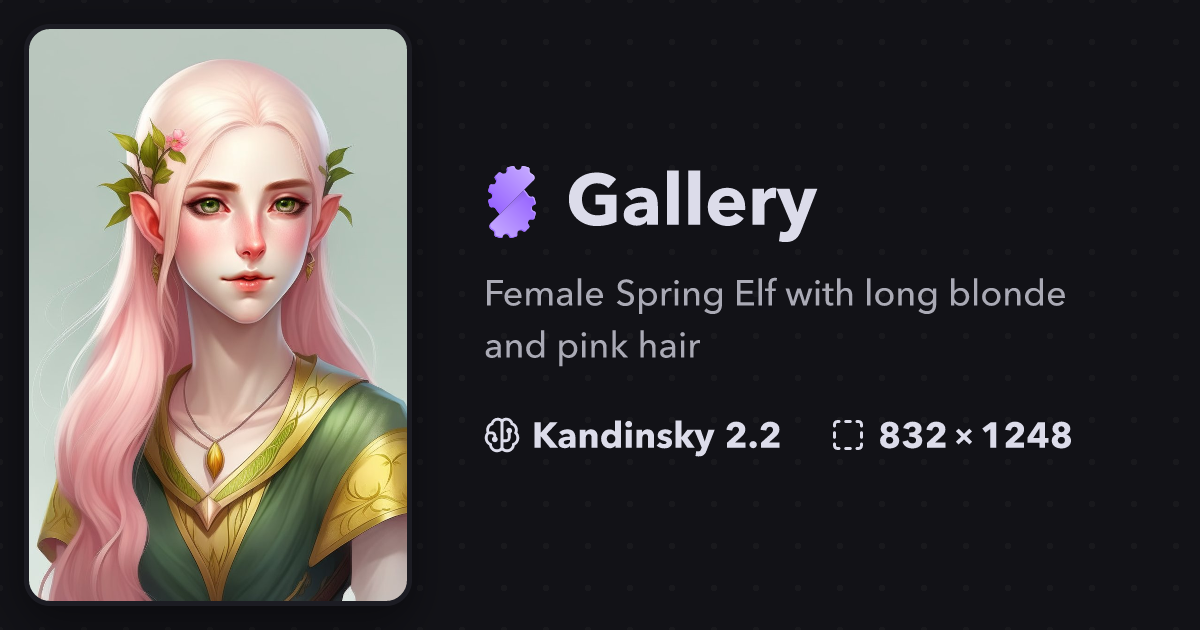 "Female Spring Elf with long blonde an..." | Gallery | Stablecog