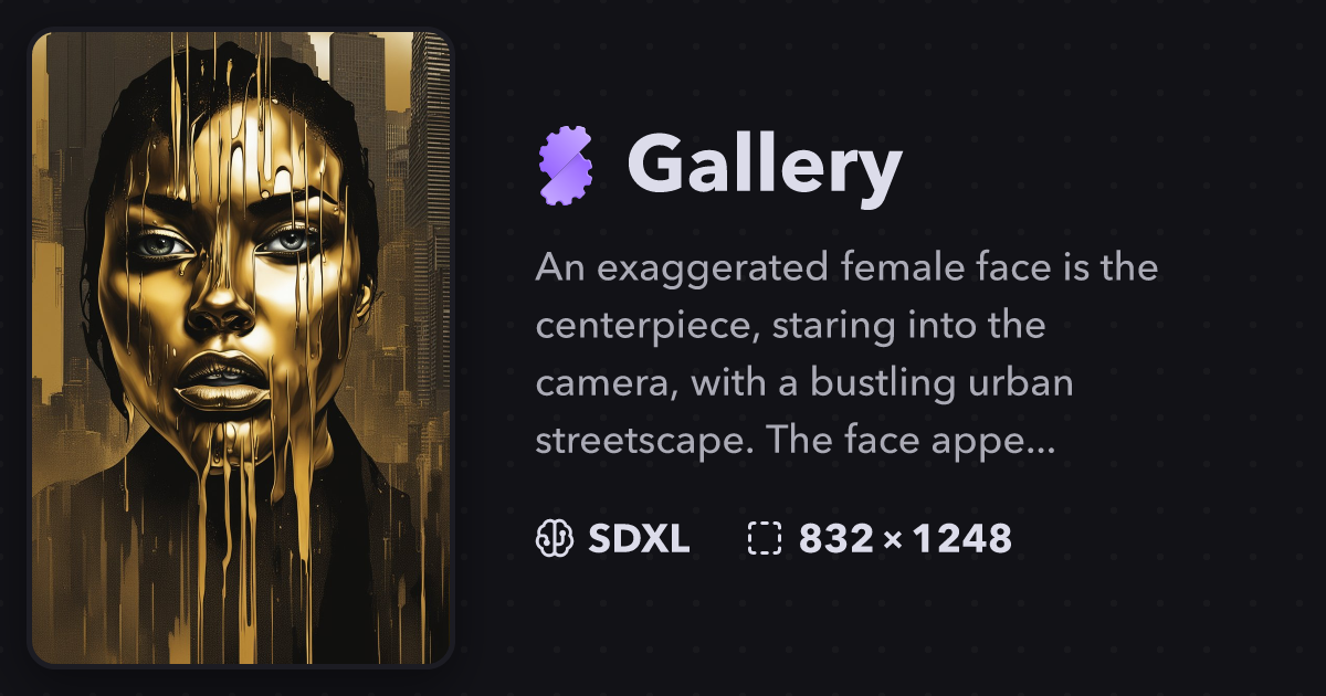 "An exaggerated female face is the cen..." | Gallery | Stablecog