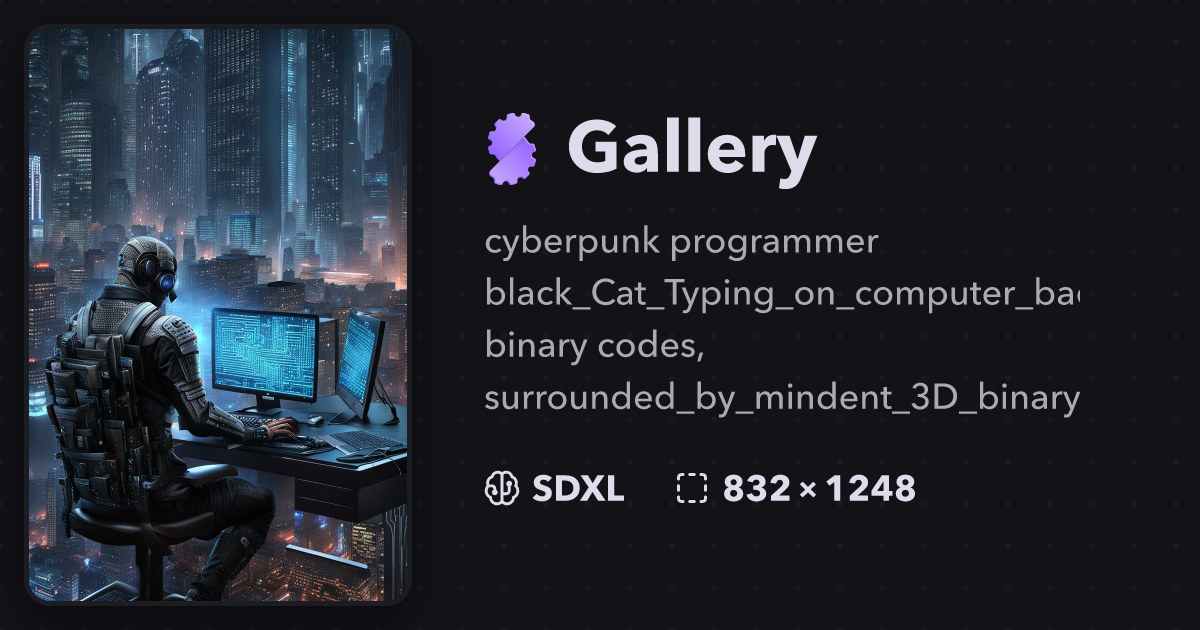 Cyberpunk programmer black_Cat_Typing_on_computer_... | Gallery