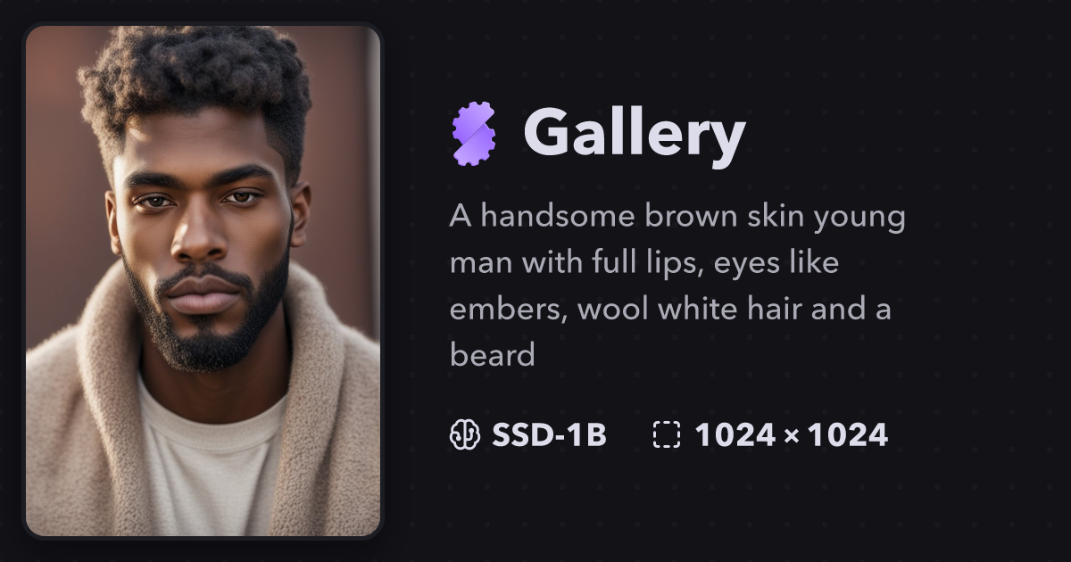"A handsome brown skin young man with ful..." | Gallery | Stablecog
