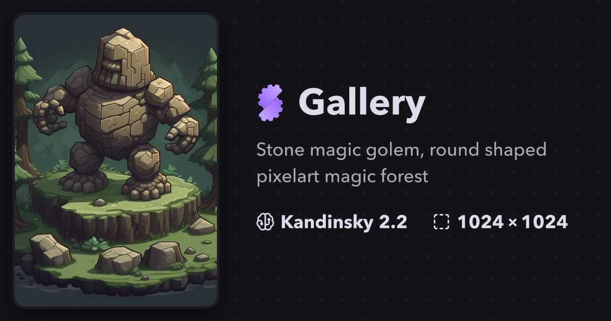 "Stone magic golem, round shaped pixel..." | Gallery | Stablecog