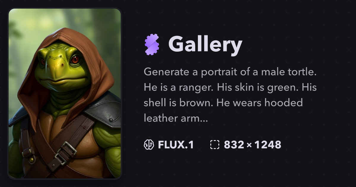 "Generate a portrait of a male tortle...." | Gallery | Stablecog