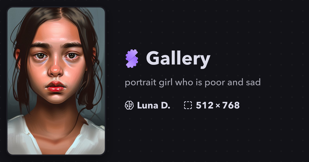 "portrait girl who is poor and sad" | Gallery | Stablecog
