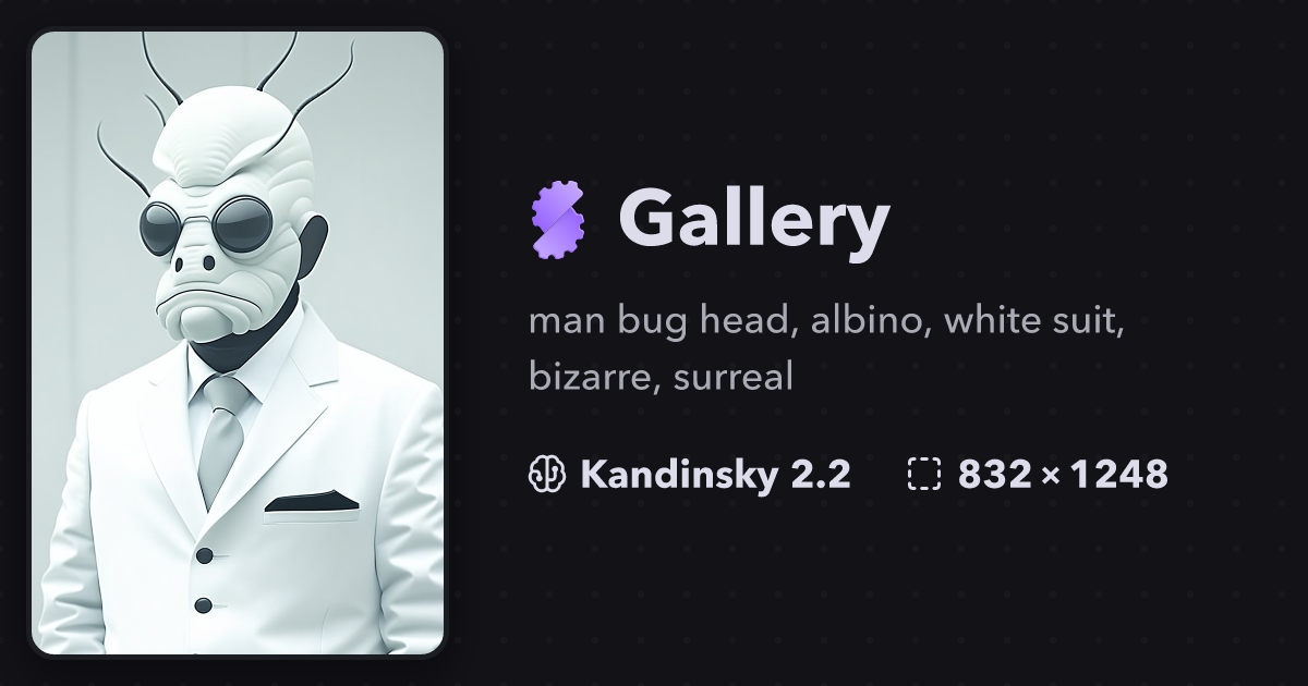 "man bug head, albino, white suit, biz..." | Gallery | Stablecog
