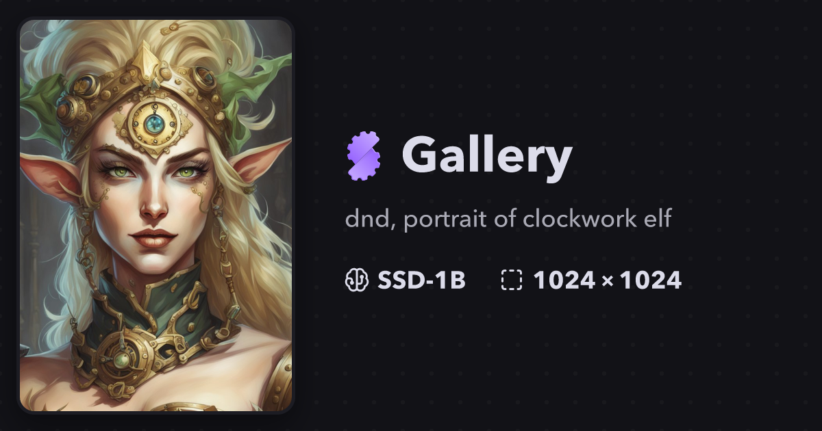 "dnd, portrait of clockwork elf" | Gallery | Stablecog