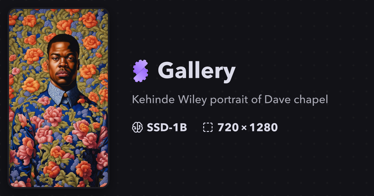 "Kehinde Wiley portrait of Dave chapel" | Gallery | Stablecog
