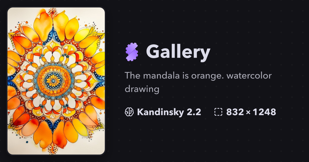 "The mandala is orange. watercolor dra..." | Gallery | Stablecog