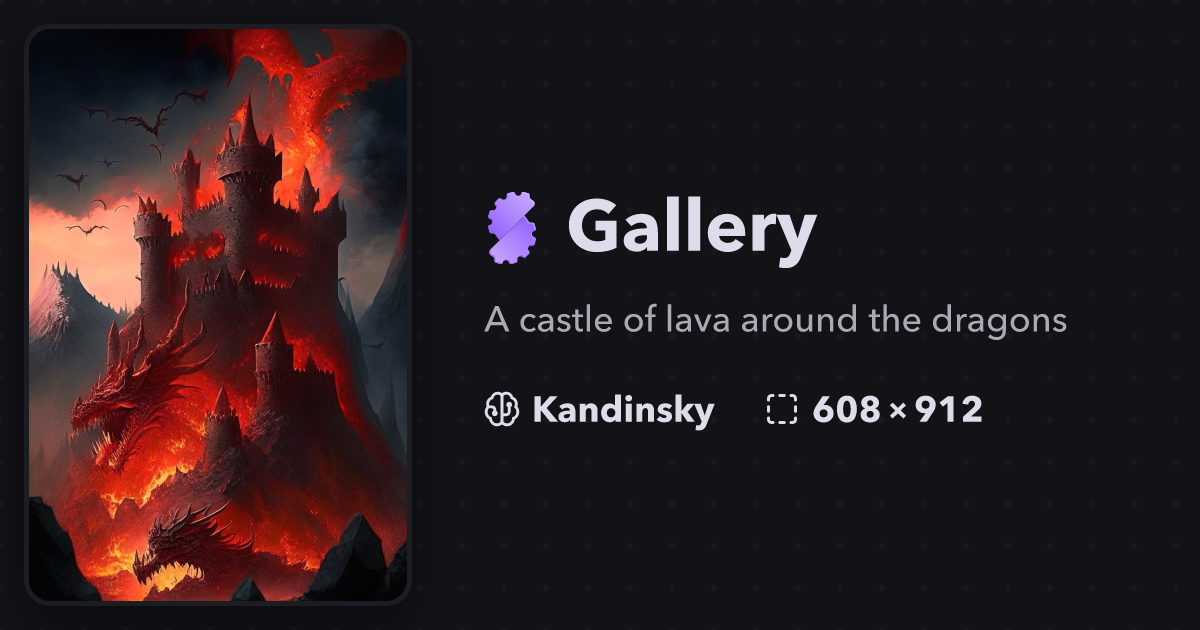 "A castle of lava around the dragons" | Gallery | Stablecog