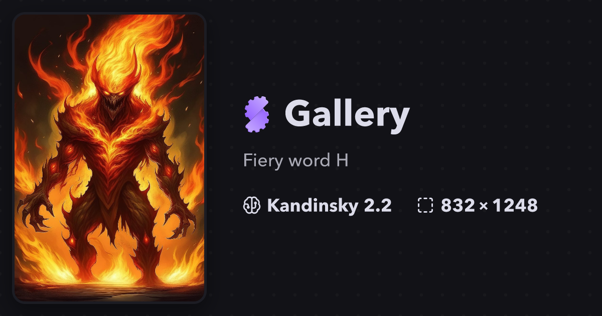 "Fiery word H" | Gallery | Stablecog