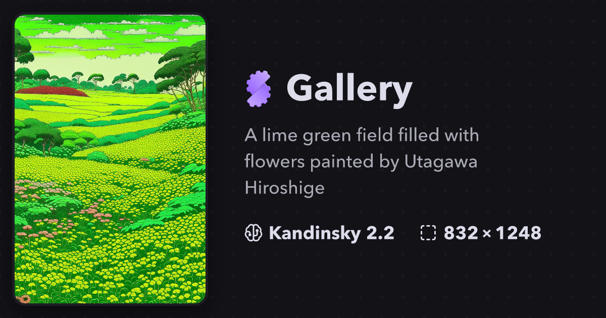 "A lime green field filled with flower..." | Gallery | Stablecog