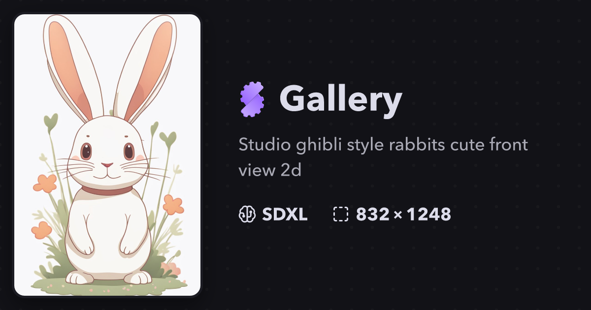 "Studio ghibli style rabbits cute fron..." | Gallery | Stablecog